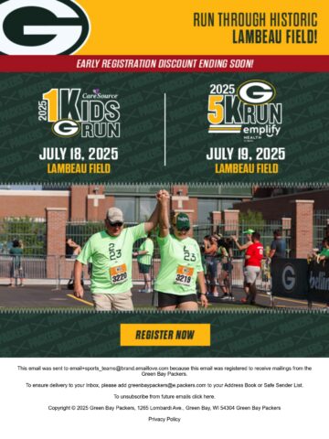 Email Inspiration from Green Bay Packers - Email Love
