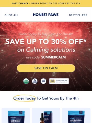 Email Inspiration from Honest Paws - Email Love