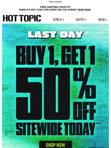 Email Inspiration from Hot Topic - Email Love