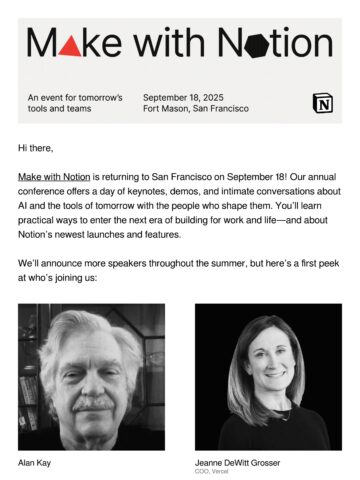 Email Inspiration from Ivan at Notion - Email Love