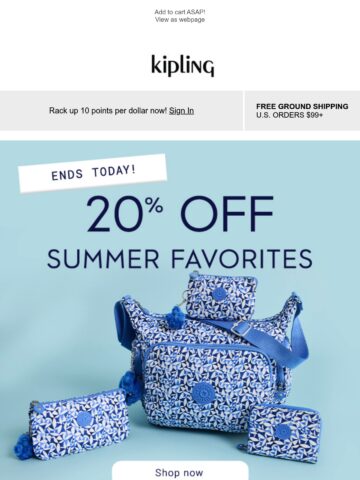 Email Inspiration from Kipling - Email Love
