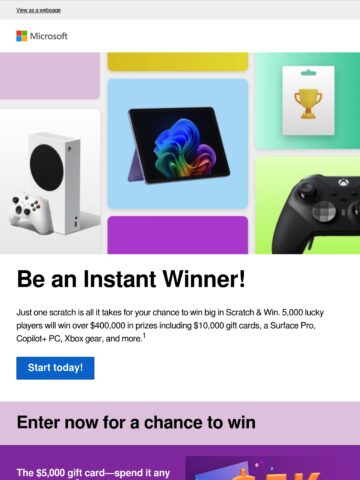 Email Inspiration from Microsoft Rewards - Email Love