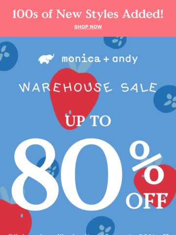 Email Inspiration from Monica + Andy Warehouse Sale - Email Love