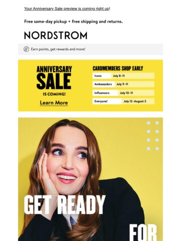 Email Inspiration from NORDSTROM Anniversary Sale - Email Love