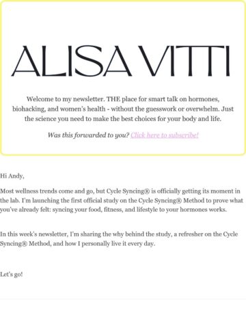 Email Inspiration from Alisa Vitti - Email Love
