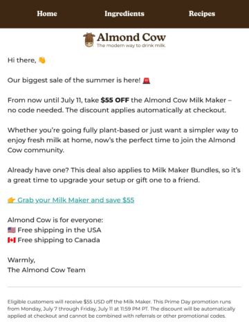 Email Inspiration from Almond Cow - Email Love