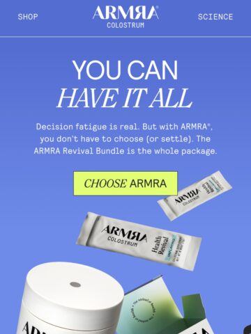 Email Inspiration from ARMRA Colostrum - Email Love