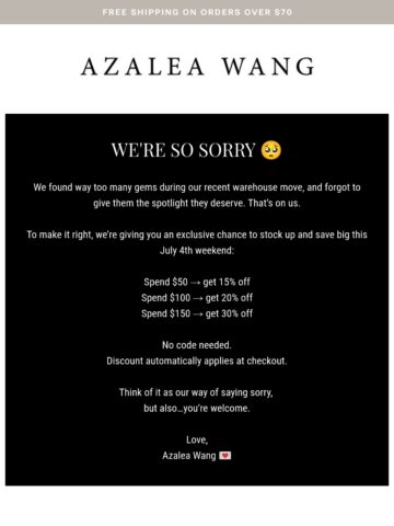 Email Inspiration from AZALEA WANG - Email Love