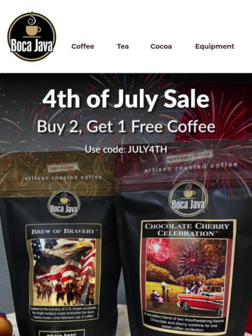 Email Inspiration from Boca Java - Email Love