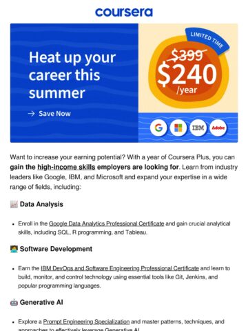 Email Inspiration from Coursera - Email Love