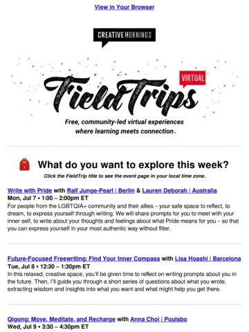 Email Inspiration from CreativeMornings HQ - Email Love