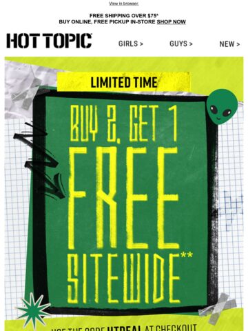 Email Inspiration from Hot Topic - Email Love
