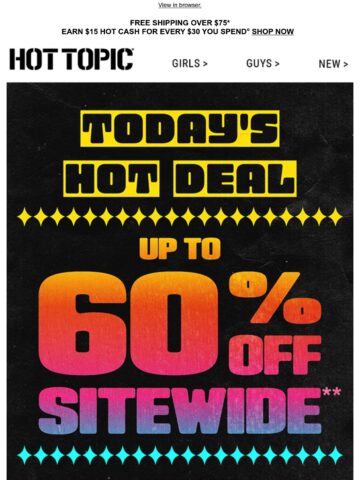 Email Inspiration from Hot Topic - Email Love