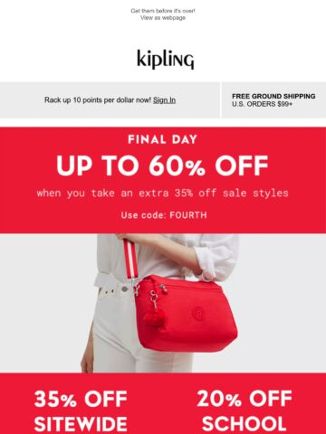 Email Inspiration from Kipling - Email Love