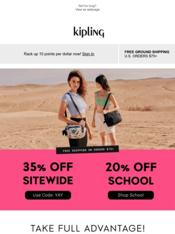 Email Inspiration from Kipling - Email Love