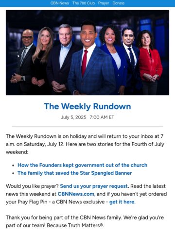Email Inspiration from Laurel, CBN News - Email Love