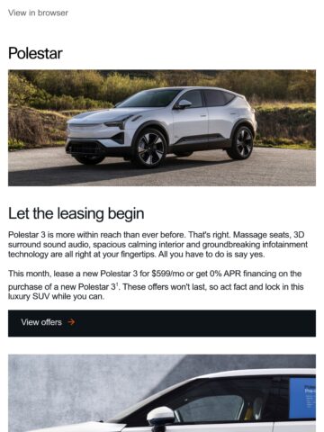 Email Inspiration from Polestar - Email Love