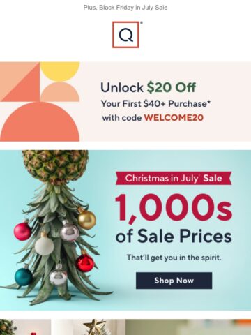 Email Inspiration from QVC's Christmas in July - Email Love