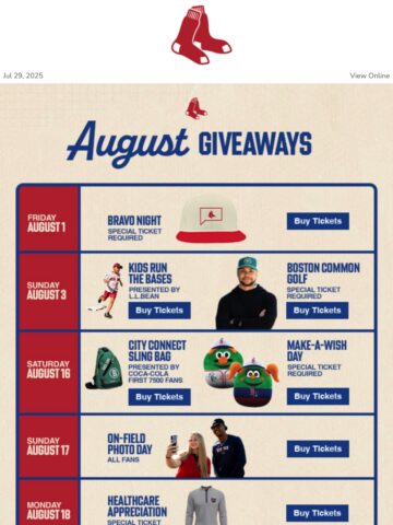 Email Inspiration from Red Sox Ticket Office - Email Love
