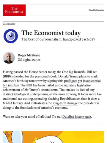 Email Inspiration from The Economist today - Email Love