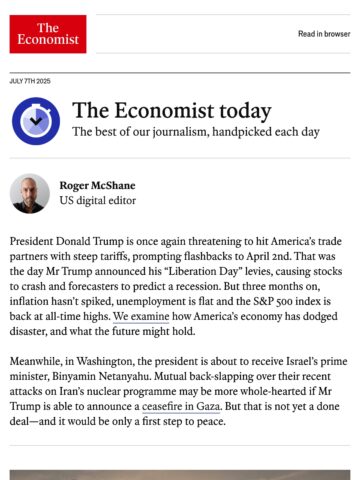 Email Inspiration from The Economist today - Email Love