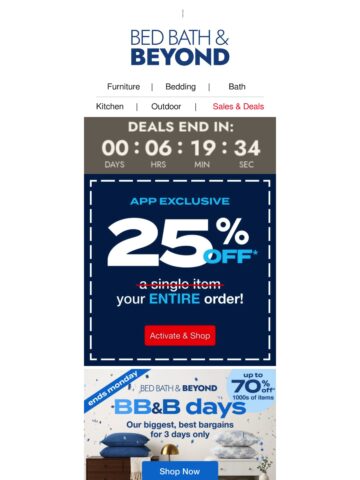 Email Inspiration from Bed Bath & Beyond - Email Love
