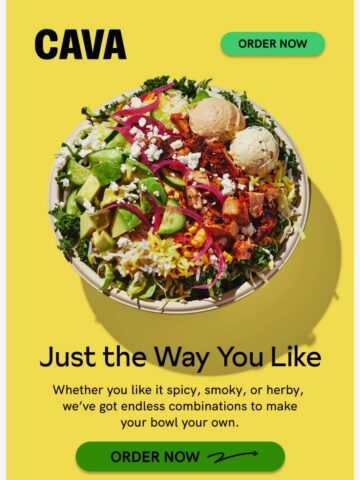 Email Inspiration from CAVA - Email Love