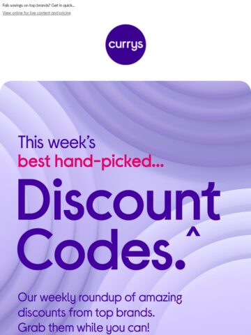 Email Inspiration from Currys - Email Love