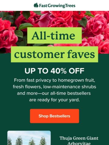 Email Inspiration from Fast-Growing-Trees.com - Email Love