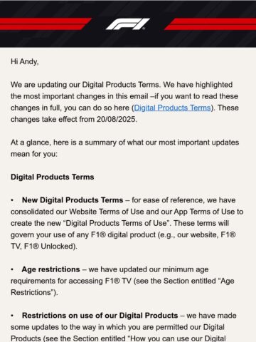 F1 Unlocked Emails and Newsletters