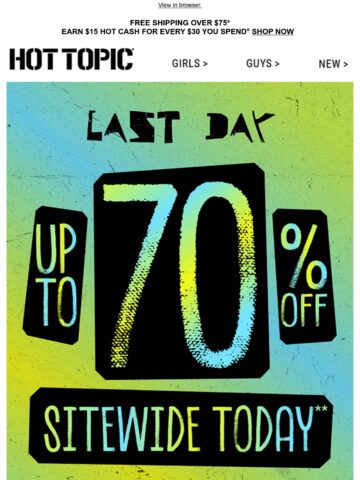 Email Inspiration from Hot Topic - Email Love