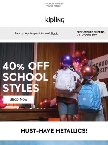 Email Inspiration from Kipling - Email Love