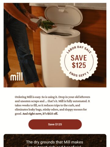 Email Inspiration from Mill - Email Love