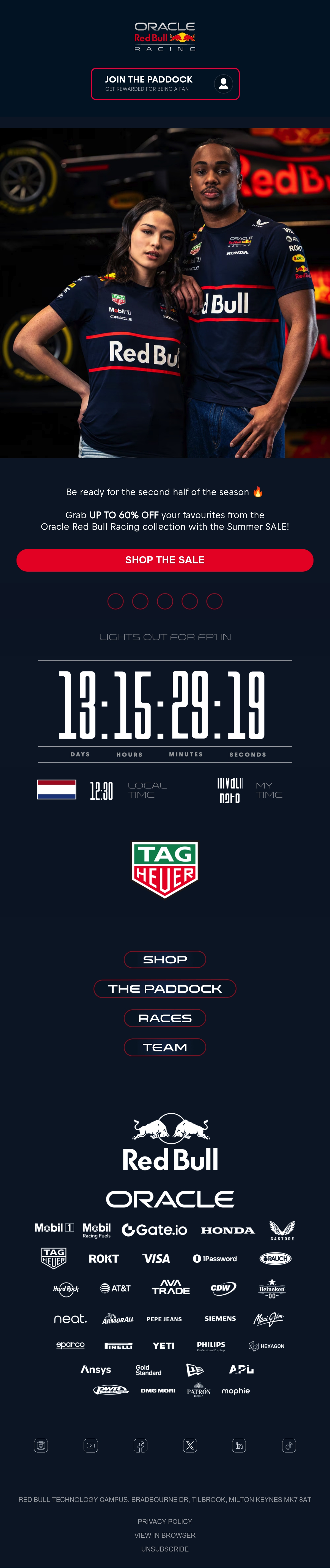 Email Inspiration from Oracle Red Bull Racing - Email Love