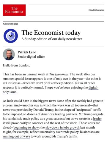 Email Inspiration from Patrick Lane at The Economist - Email Love
