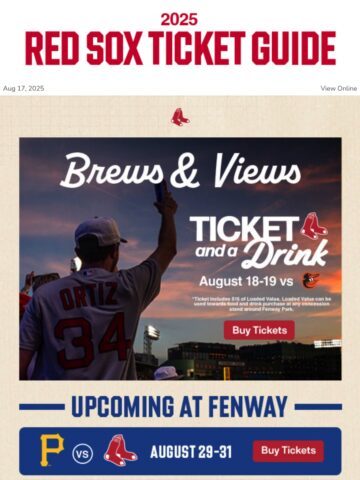 Email Inspiration from Red Sox Ticket Guide - Email Love