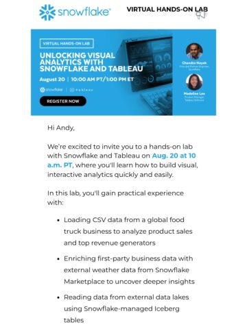 Email Inspiration from Snowflake - Email Love