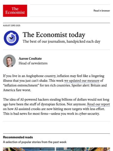 Email Inspiration from The Economist today - Email Love