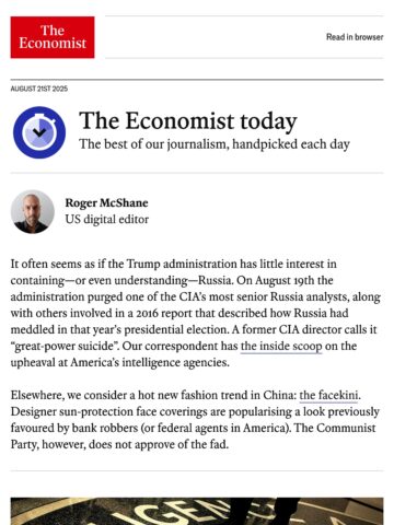 Email Inspiration from The Economist today - Email Love