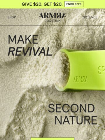 Email Inspiration from ARMRA Colostrum - Email Love