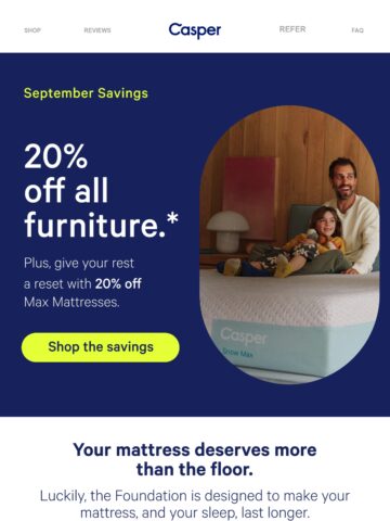 Email Inspiration from Casper - Email Love