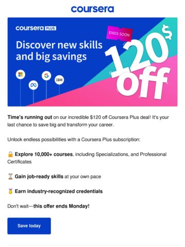 Email Inspiration from Coursera - Email Love