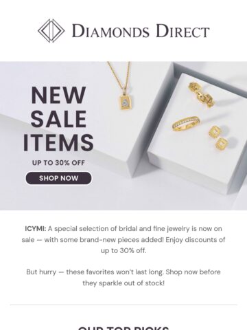 Email Inspiration from Diamonds Direct - Email Love