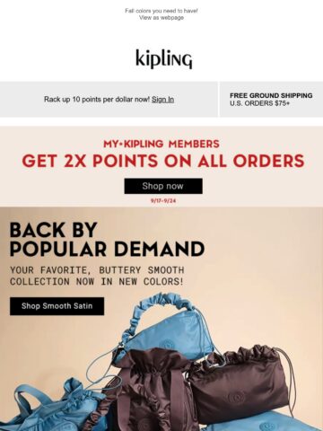 Email Inspiration from Kipling - Email Love