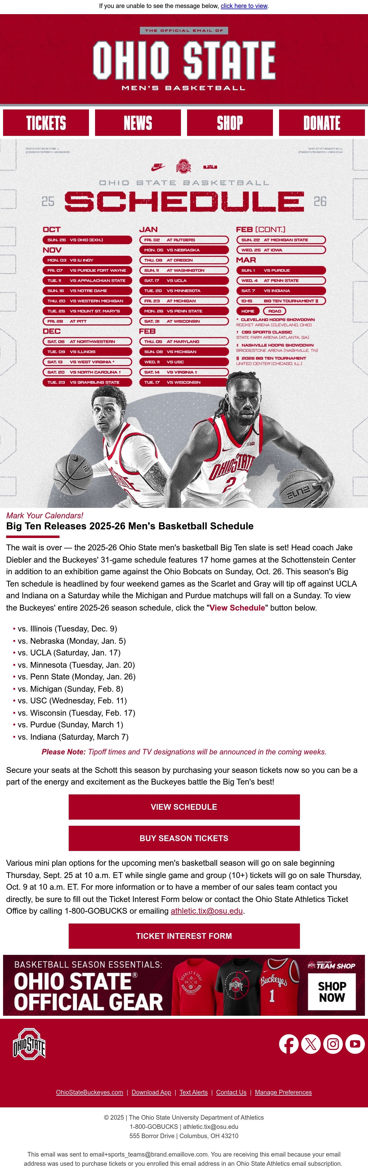 Email Inspiration from Ohio State Men's Basketball - Email Love