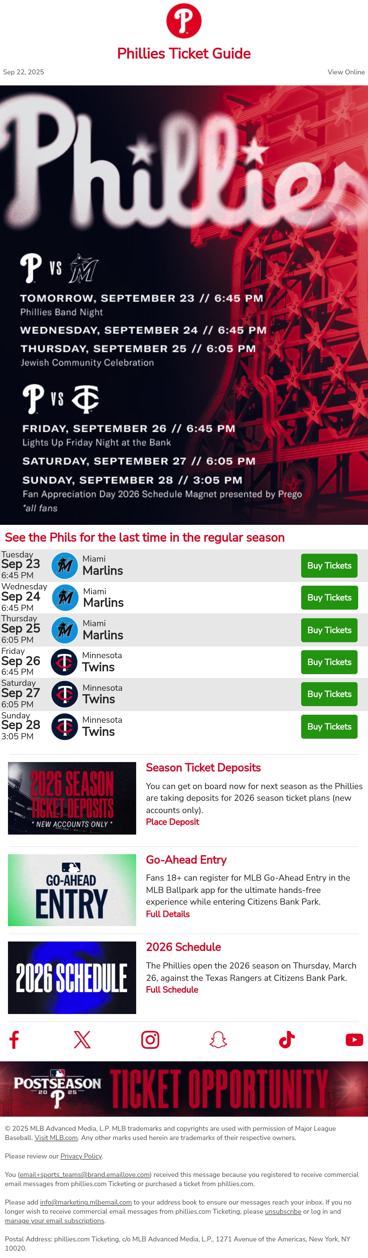 Email Inspiration from Philadelphia Phillies Ticket Guide - Email Love
