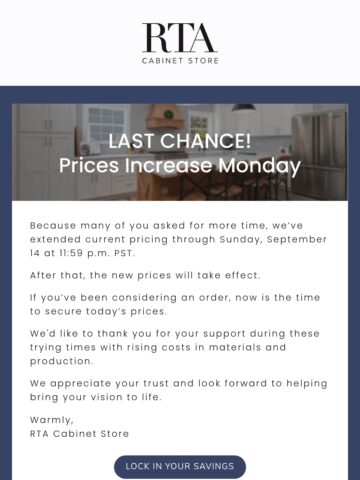 Email Inspiration from RTA Cabinet Store - Email Love