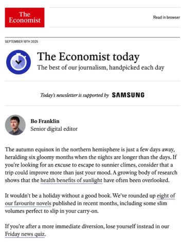 Email Inspiration from The Economist today - Email Love