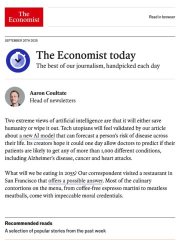 Email Inspiration from The Economist today - Email Love