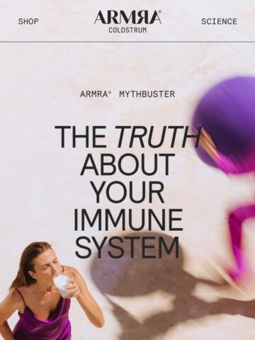 Email Inspiration from ARMRA Colostrum - Email Love